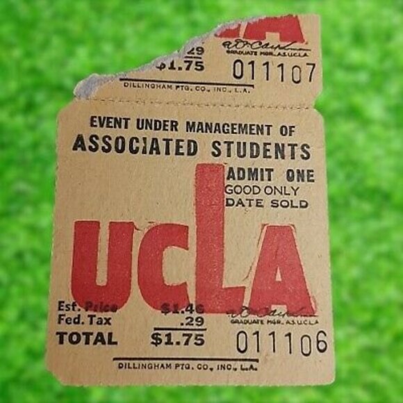 Ucla | Office | Vintage Ucla Student Football At The Door Ticket Stub ...